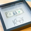 First Dollar Earned Frame With Personalized Metal Plate, USA Made (bill ...