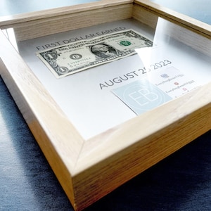 First Dollar Frame Custom Engraved Business Logo Custom Name Sign New ...