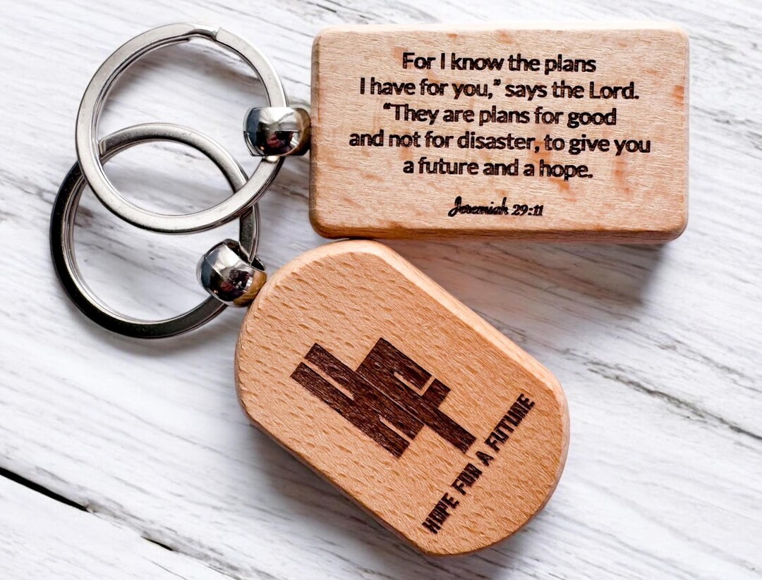 Bible Verse Keychain Wooden Keyring Bespoke Promotional Keyrings Bible ...
