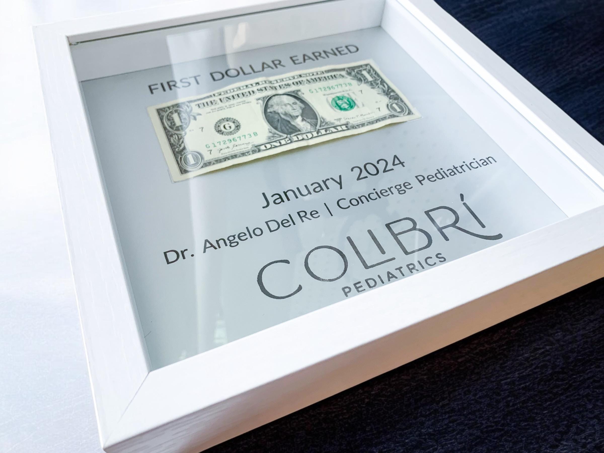 Custom Engraved First Dollar Frame: Business Logo Plaque, New Business ...
