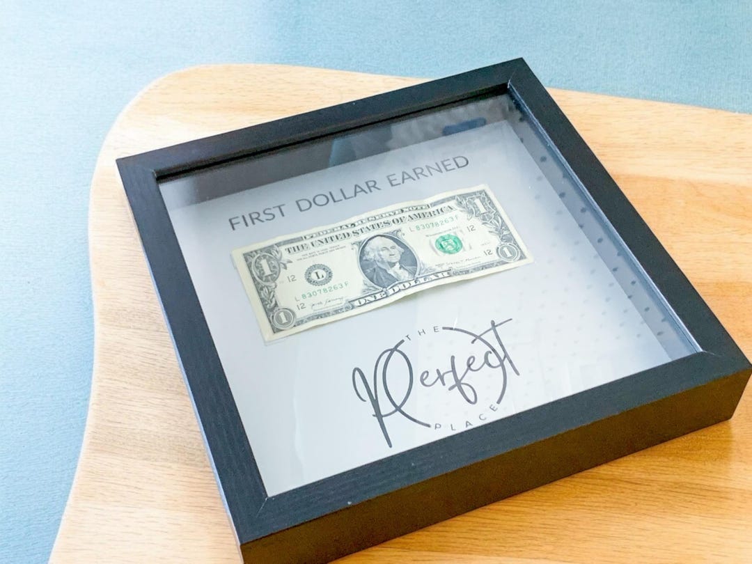 First Dollar Frame Custom Engraved Business Logo Custom Name Sign New ...