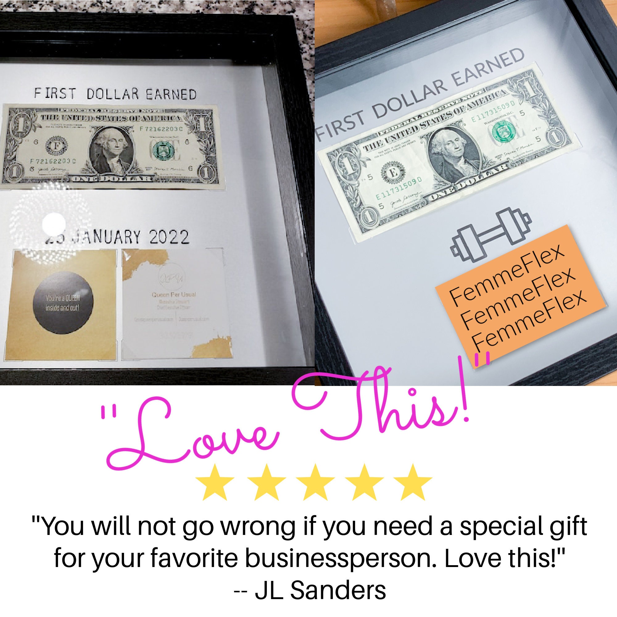 Custom Engraved First Dollar Frame: Business Logo Plaque, New Business ...