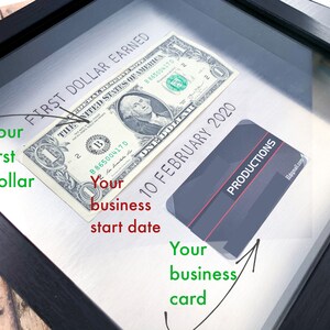 First Dollar Frame: Personalized New Business Gift, Entrepreneur Office ...