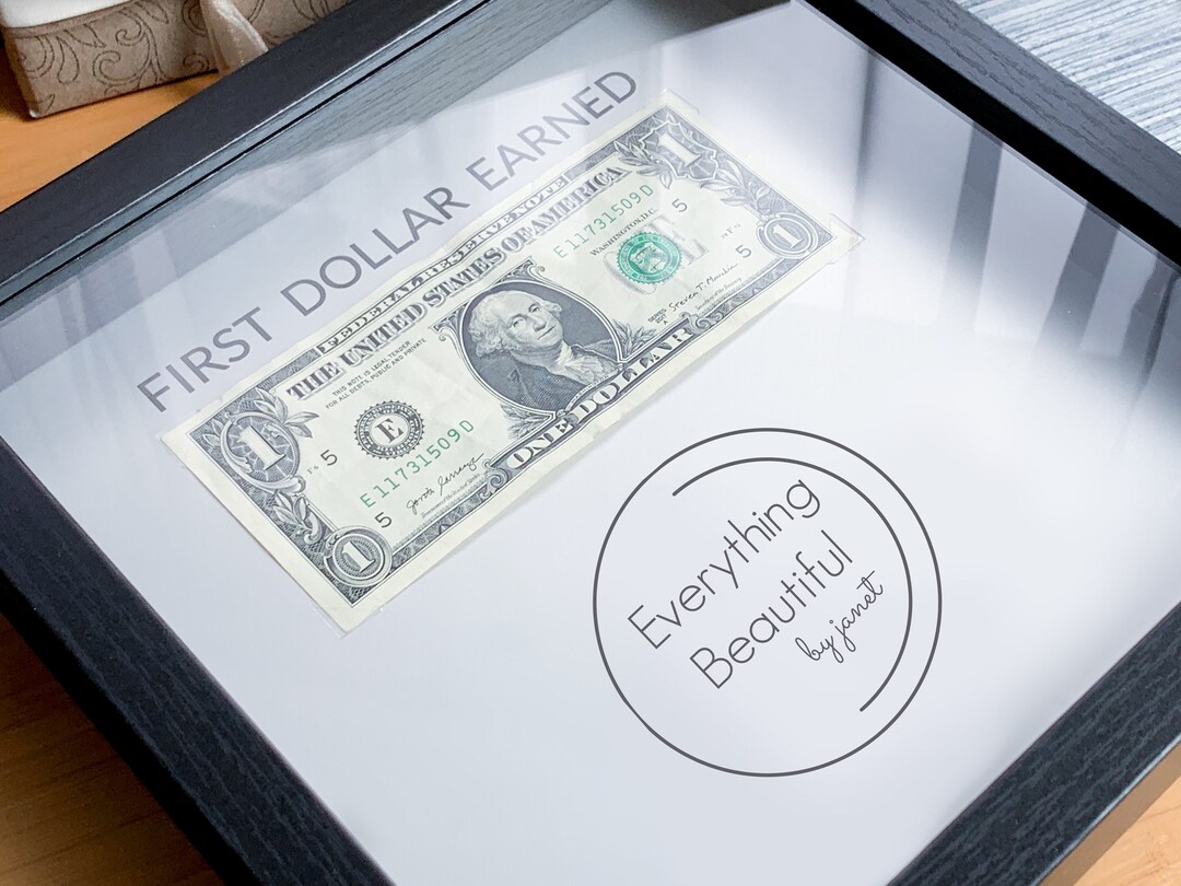 First Dollar Frame Custom Engraved Business Logo Custom Name Sign New ...