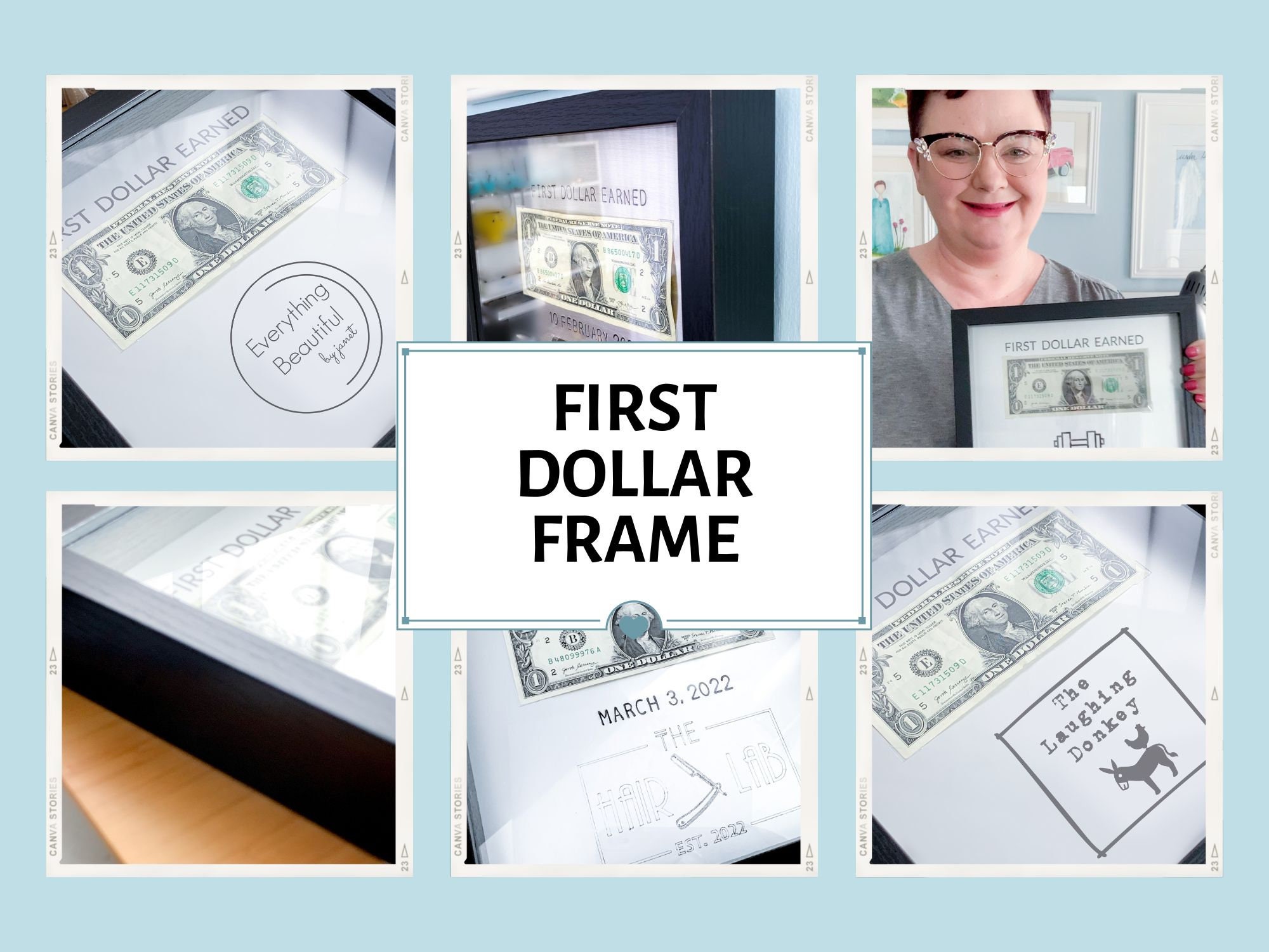 Custom Engraved First Dollar Frame: Business Logo Plaque, New Business ...