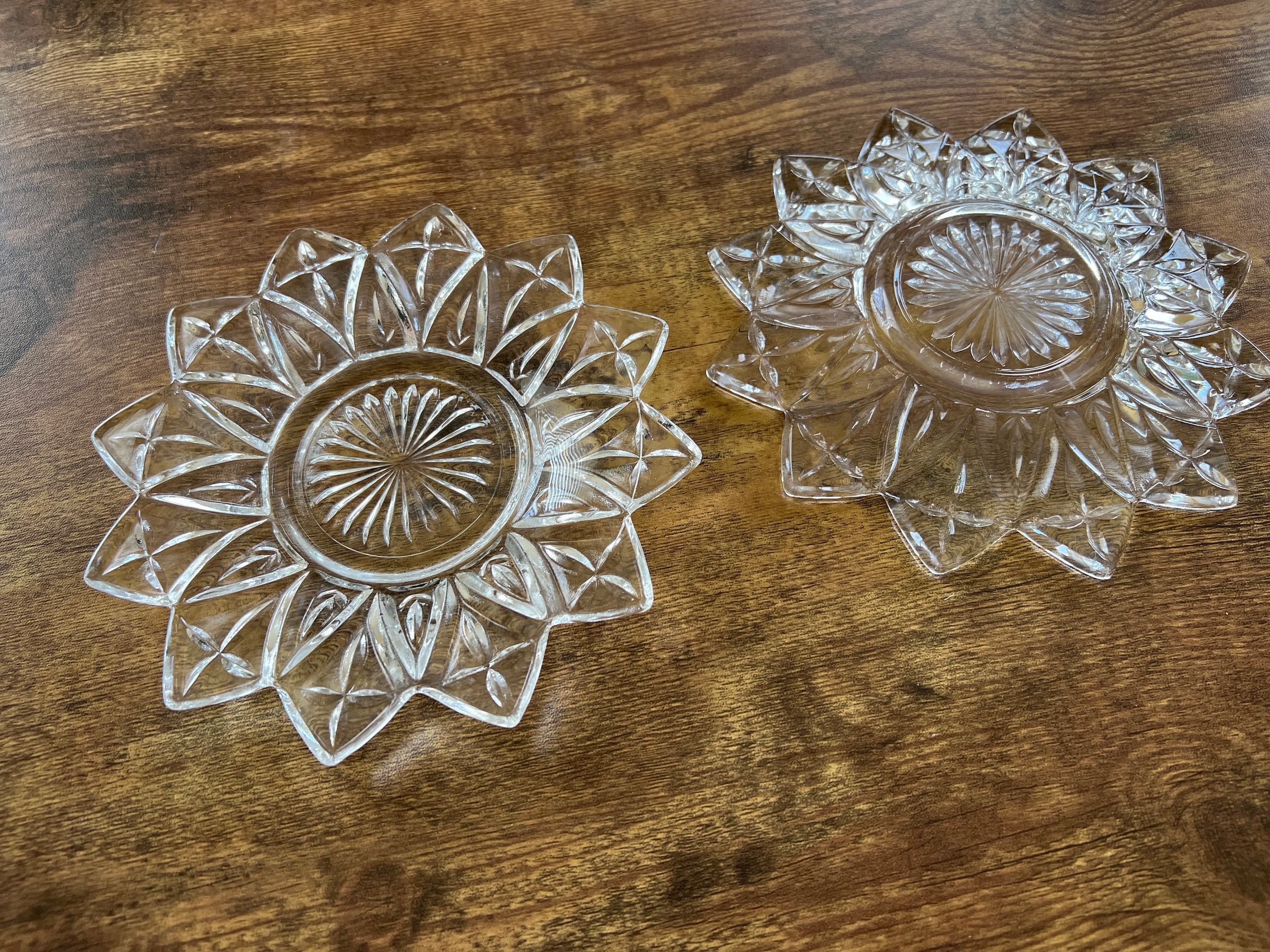 Pair Vintage Federal Glass Co Plates Bread & Butter Plates Petal ...