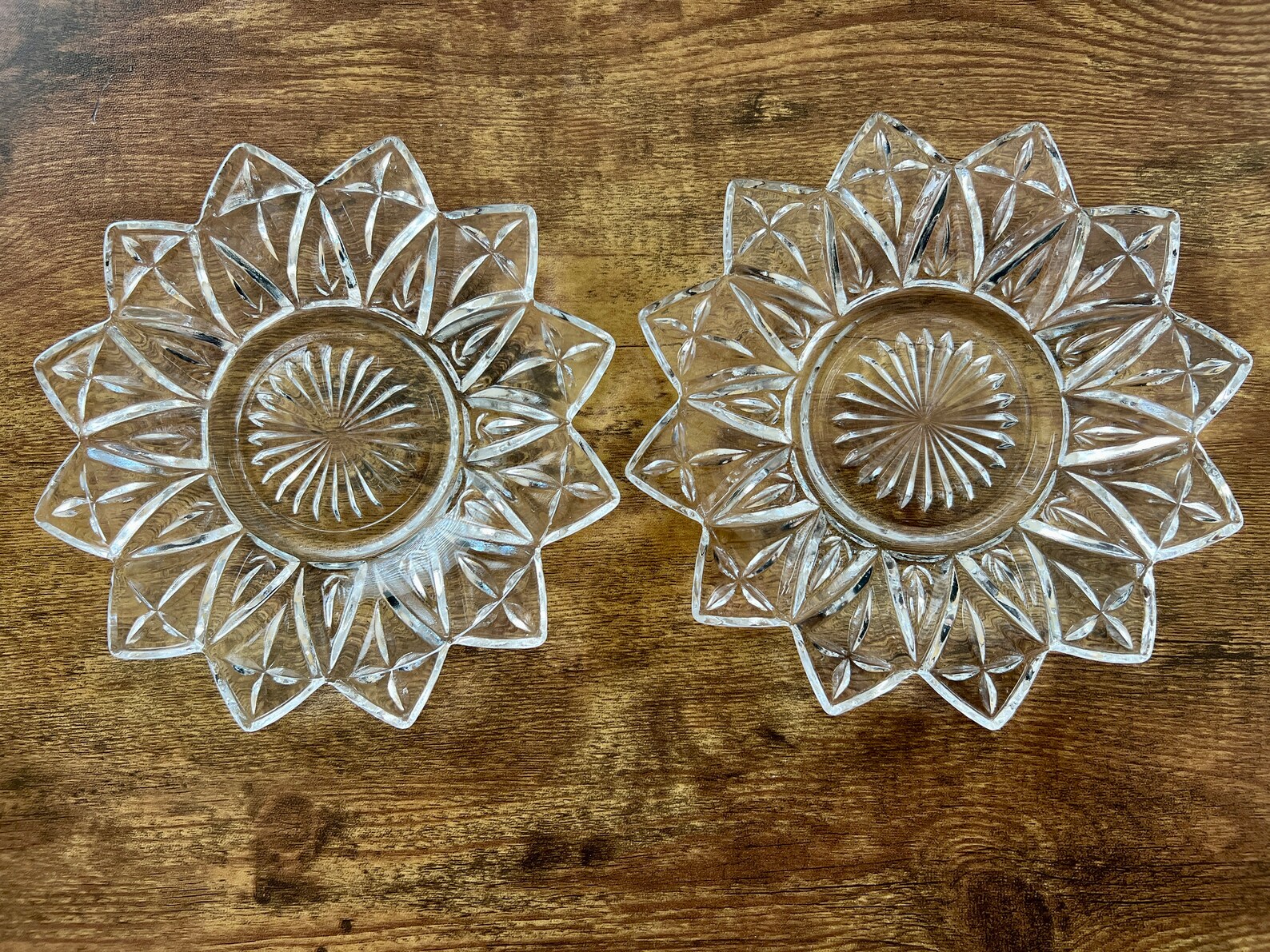 Pair Vintage Federal Glass Co Plates Bread & Butter Plates Petal ...