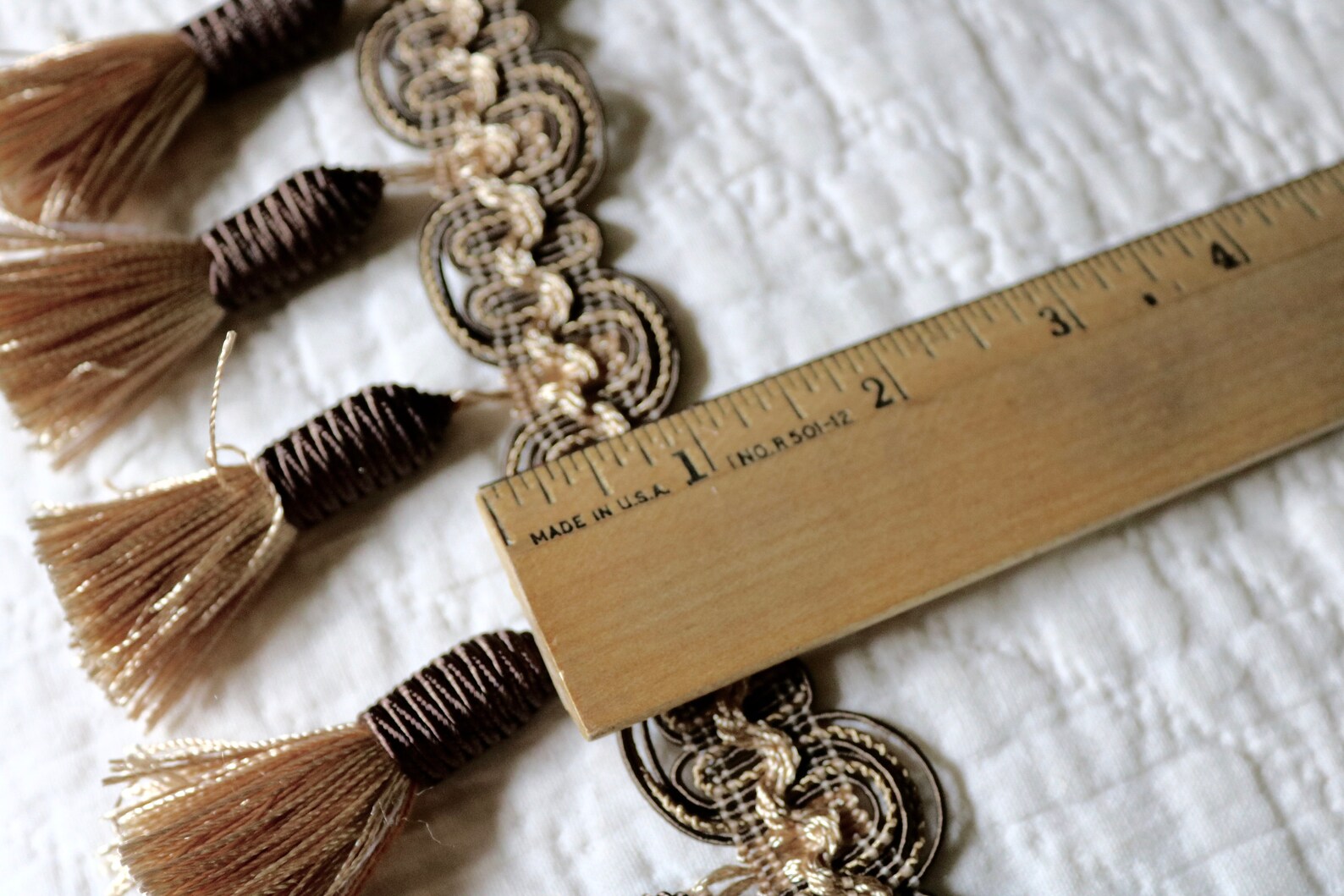 Beautiful Rich Decorator Weight Champagne and Brown Tassel Trim for ...