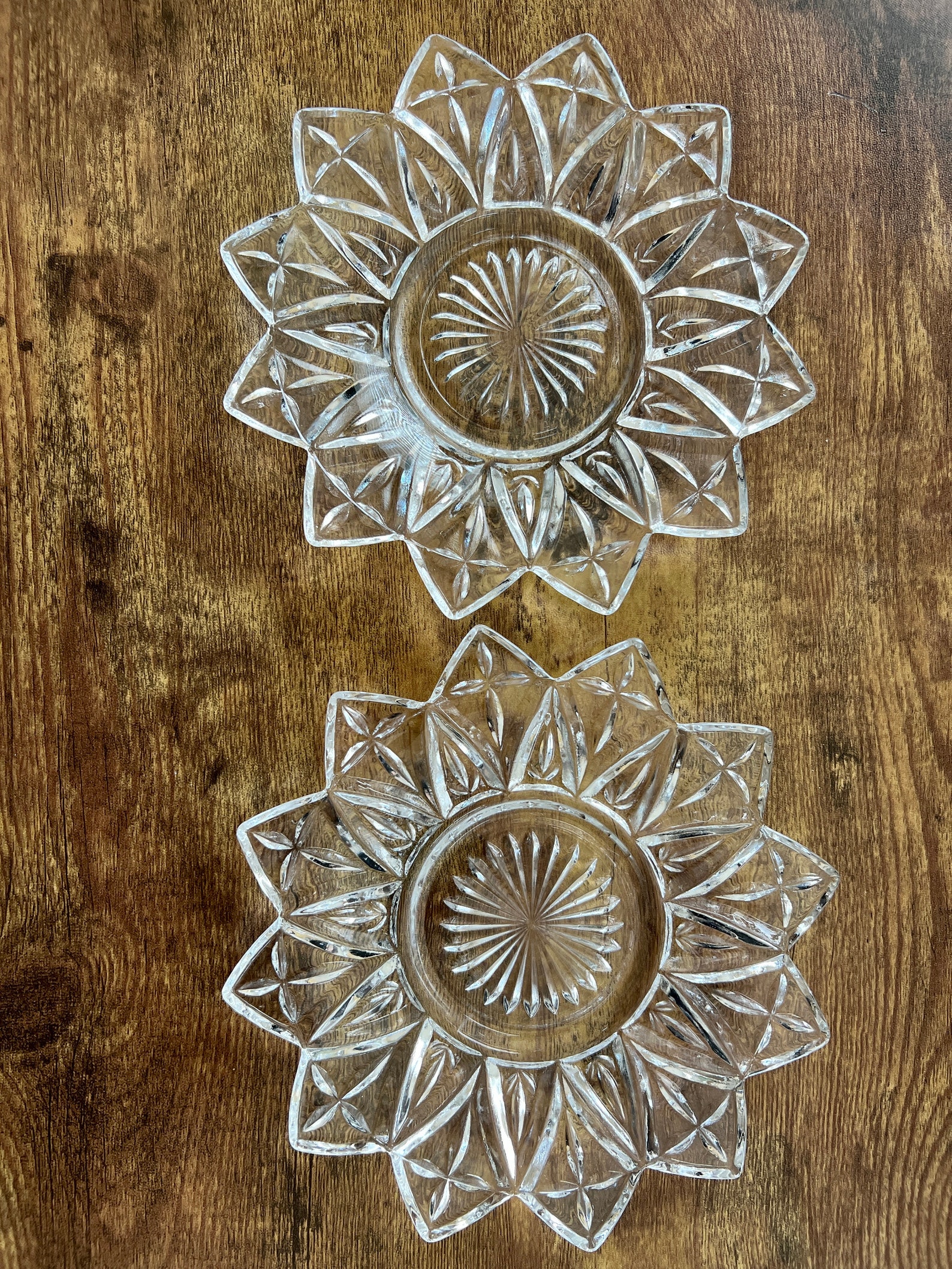 Pair Vintage Federal Glass Co Plates Bread & Butter Plates Petal ...