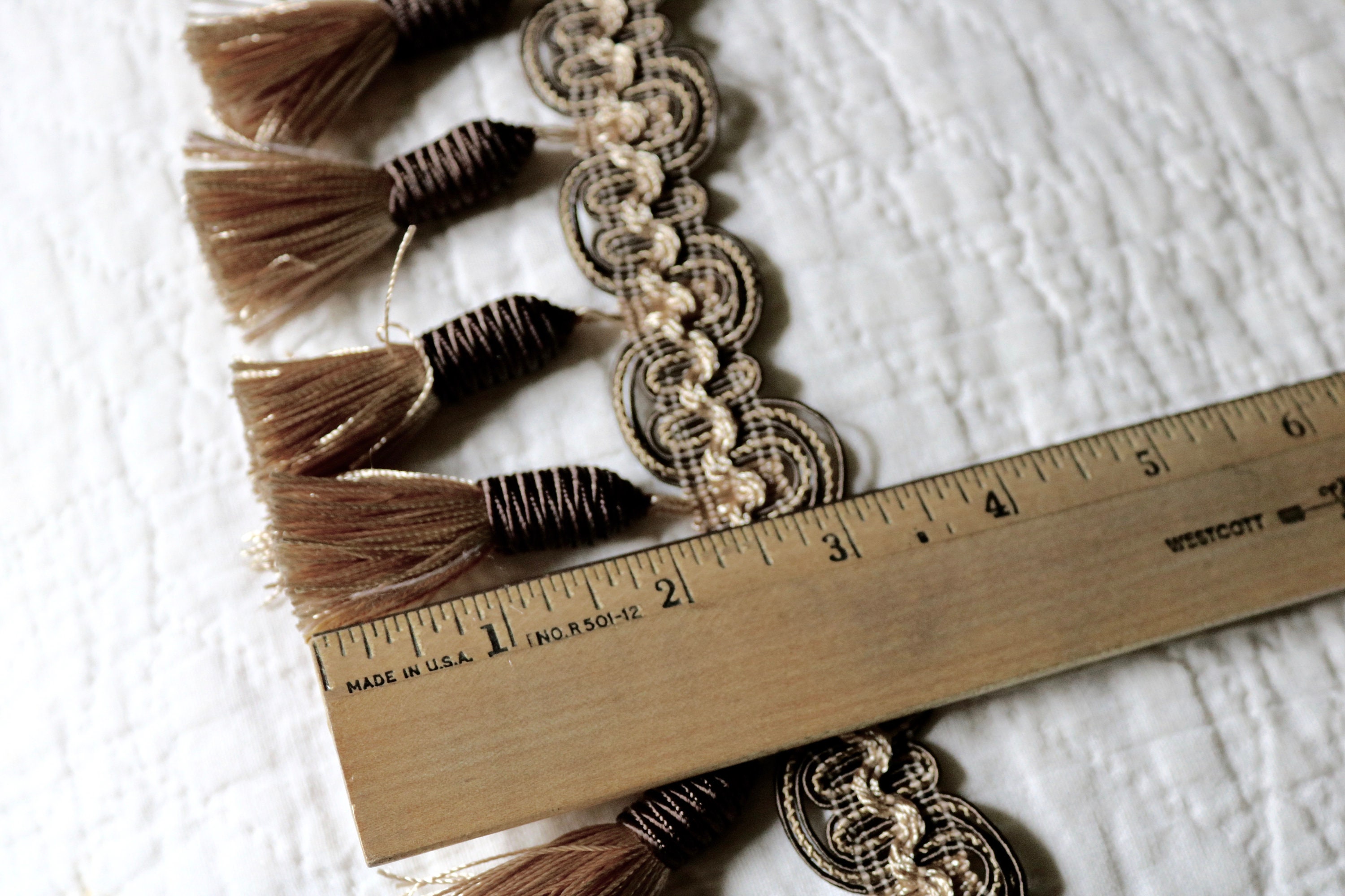 Beautiful Rich Decorator Weight Champagne and Brown Tassel Trim for ...