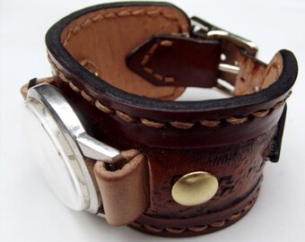 Leather Cuff Watch - Etsy