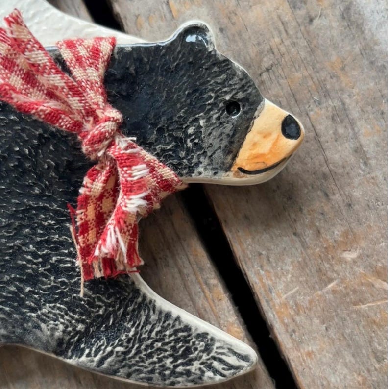 Ceramic Bear Ornament : 2025 Ornaments, Handmade Pottery Bears, Polar ...