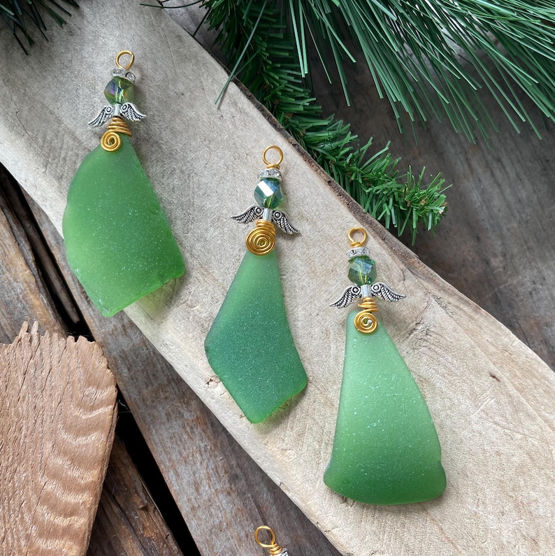 Green Sea Glass Angel : Genuine Handmade Beach Glass, Sympathy Gifts - Etsy
