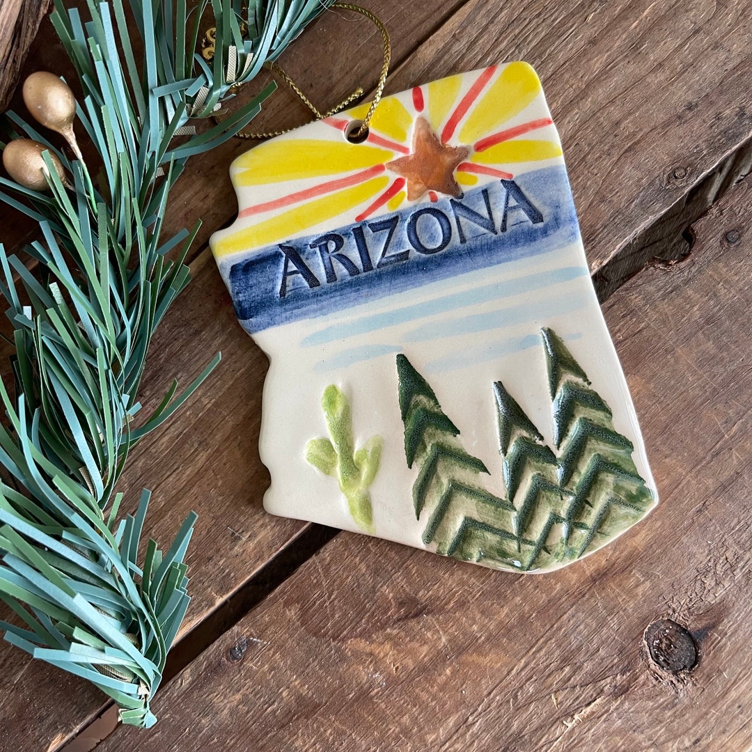 Arizona Ornaments, 2024, Arizona Vacation Ornament, Ceramic Hand ...