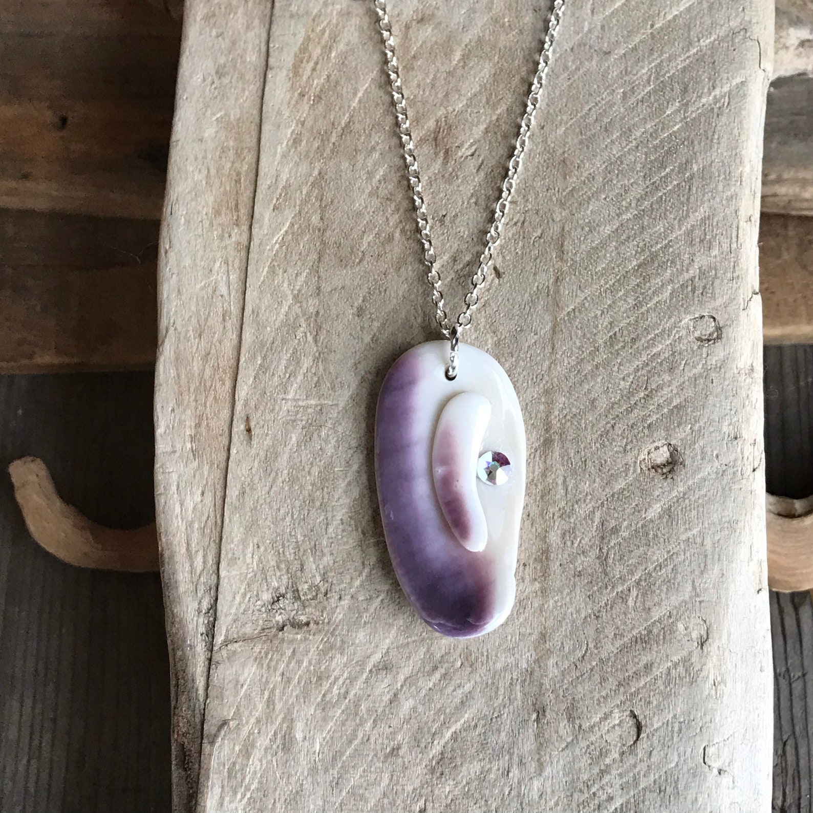 Wampum jewelry striped wampum necklace wampum pendant | Etsy