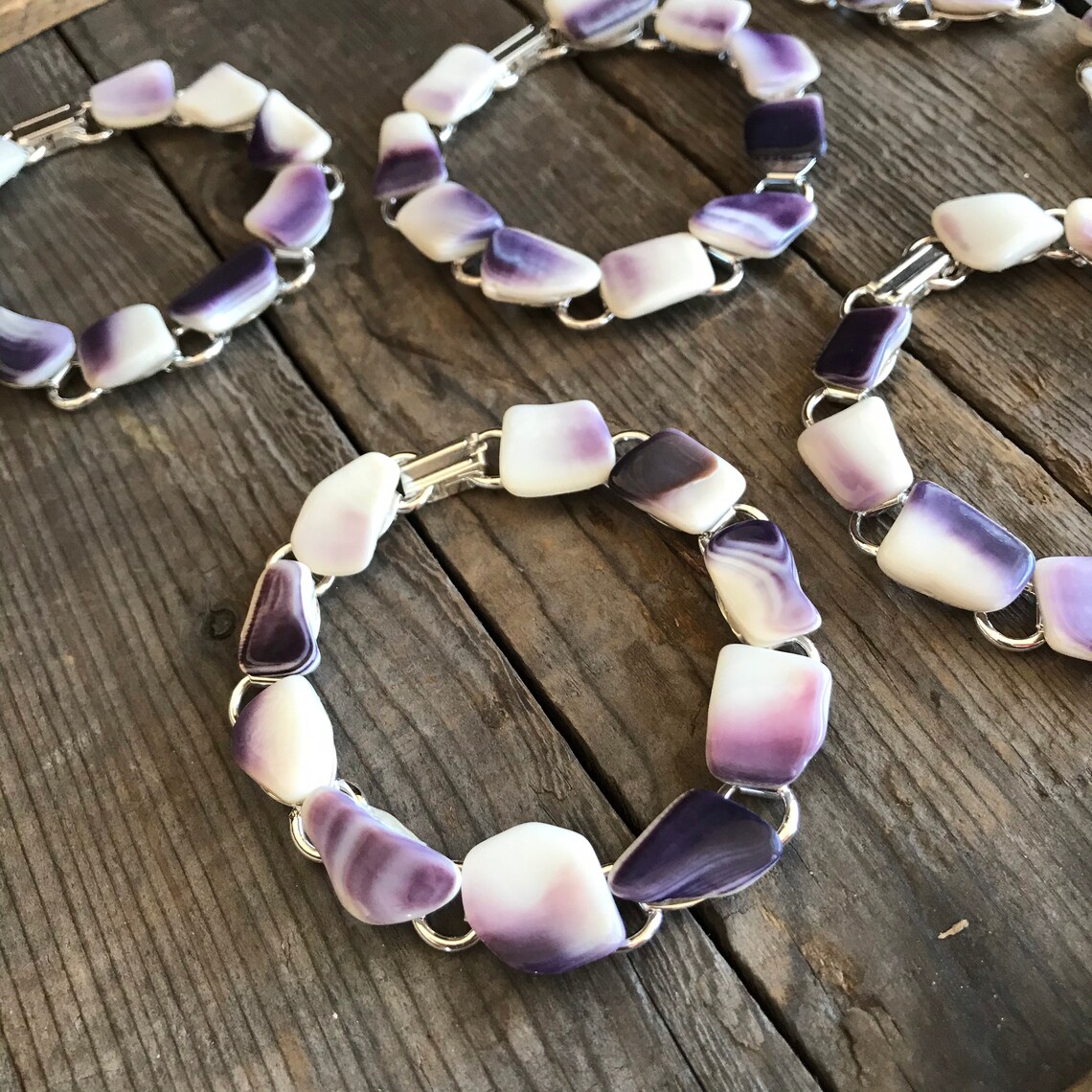 Wampum Bracelet wampum jewelry purple Genuine Handpicked | Etsy