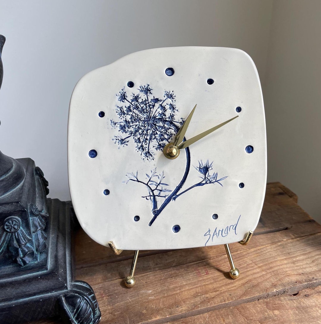 Blue Wildflower Clock, Blue Indigo Flower, Impressed Flowers, Botanical ...