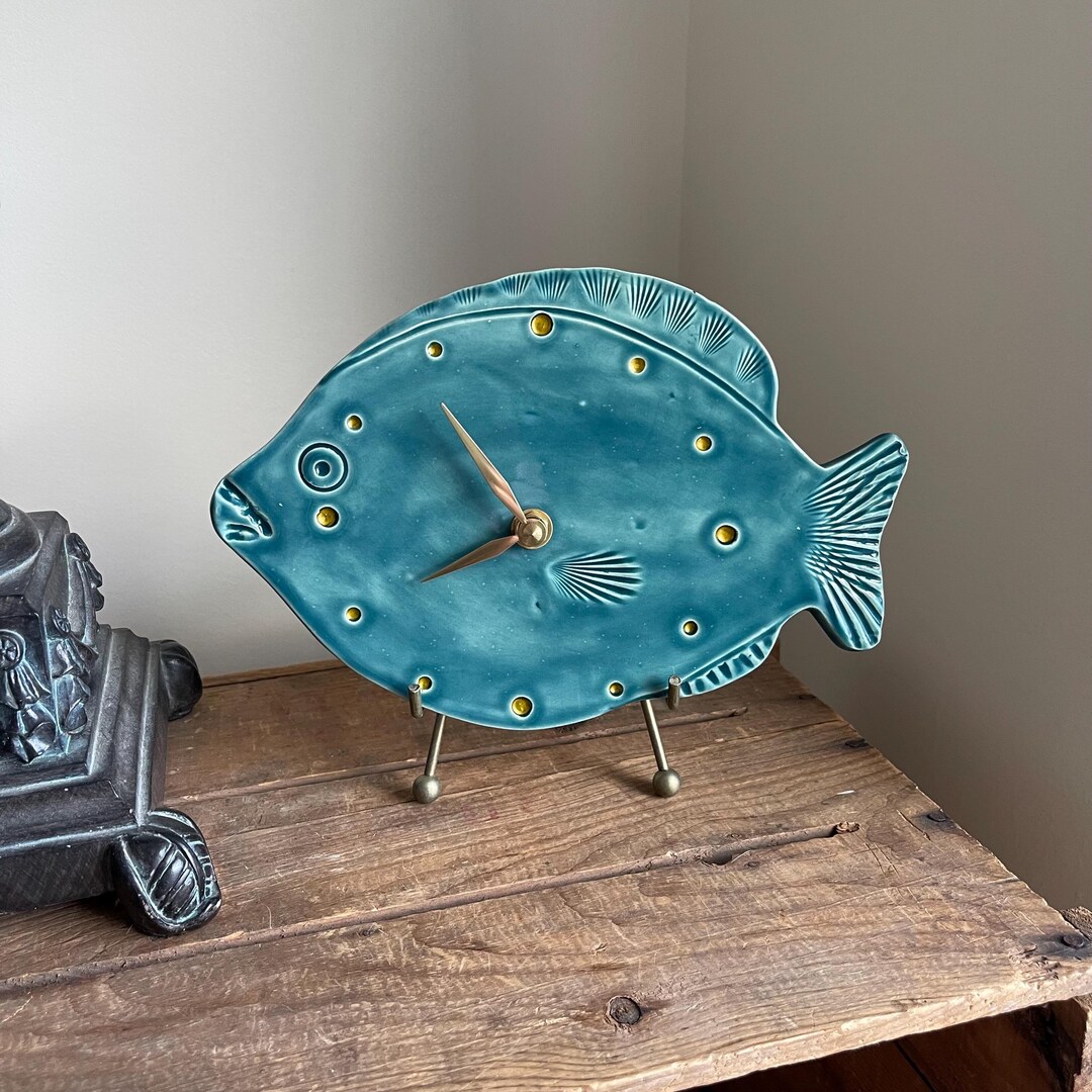 Fish Clock, Ceramic Clocks, Coastal Clock, Beach House Gift, Beach ...