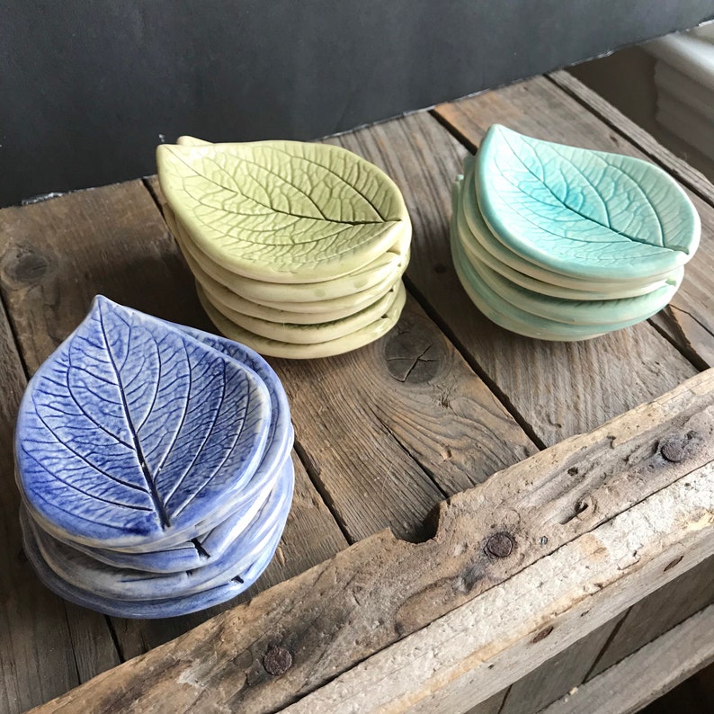 Hydrangea Leaf Dishes Set of 3 Small Gift for Friend Gift - Etsy