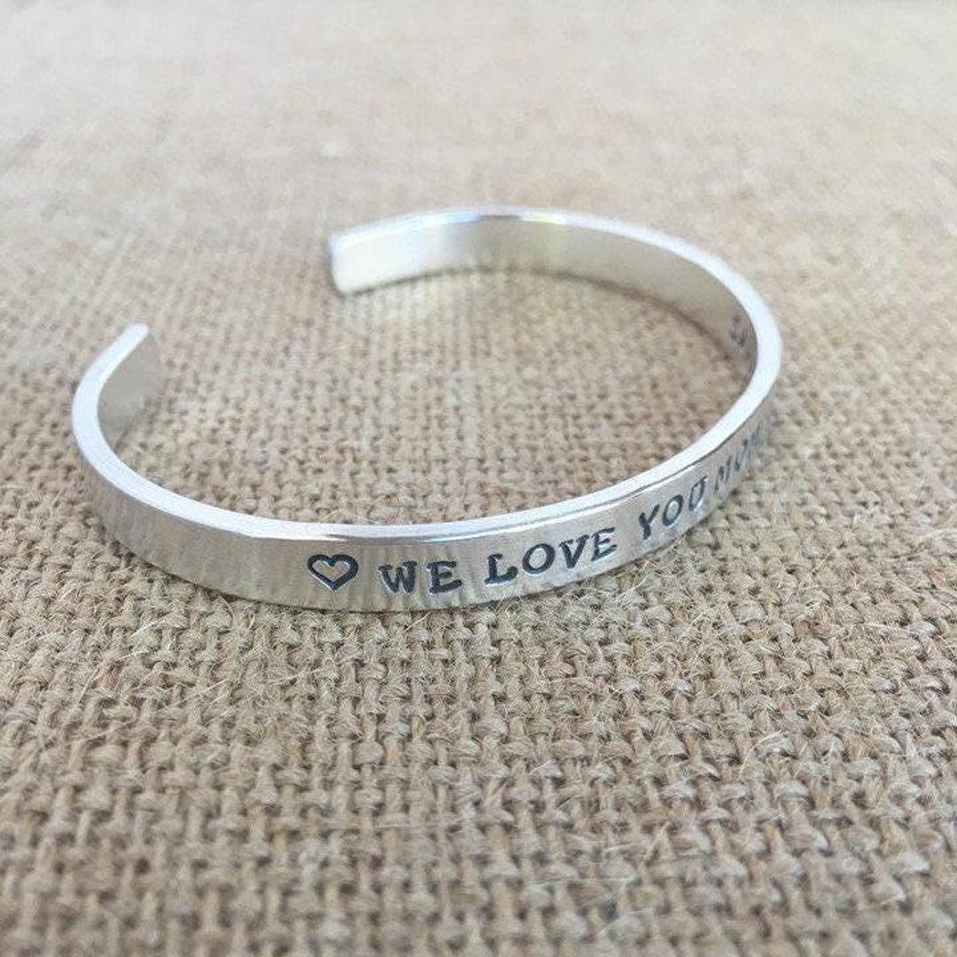 Handmade Sterling Silver Custom Text Bracelet, Personalized Name Cuff ...