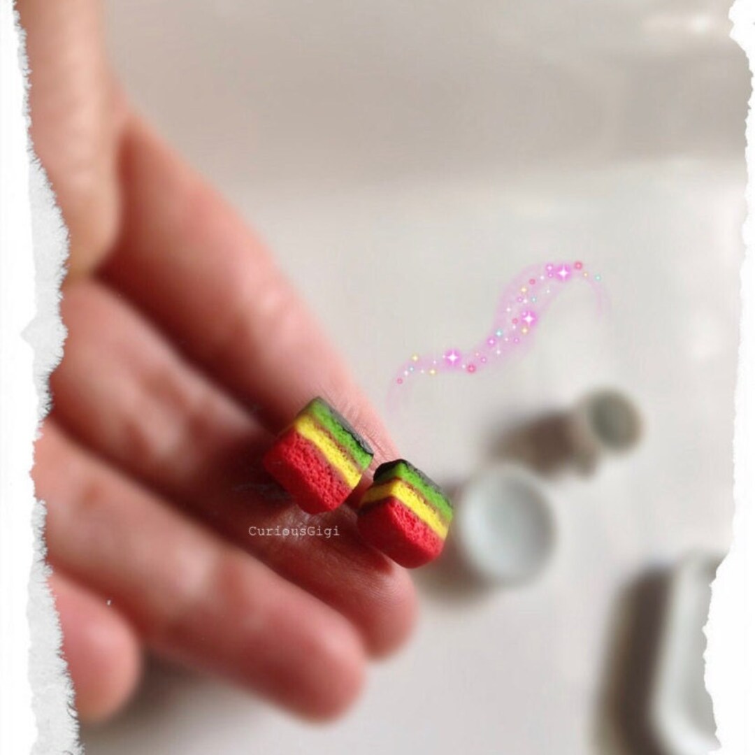 Italian Rainbow Cookie Polymer Clay Earrings - Etsy