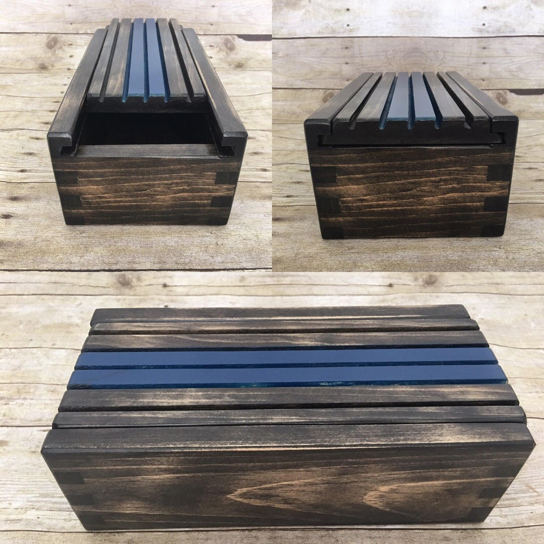 Thin Blue Line Challenge Coin Box Thin Blue Line Coin Display - Etsy