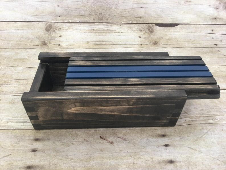 Thin Blue Line Challenge Coin Box Thin Blue Line Coin Display | Etsy