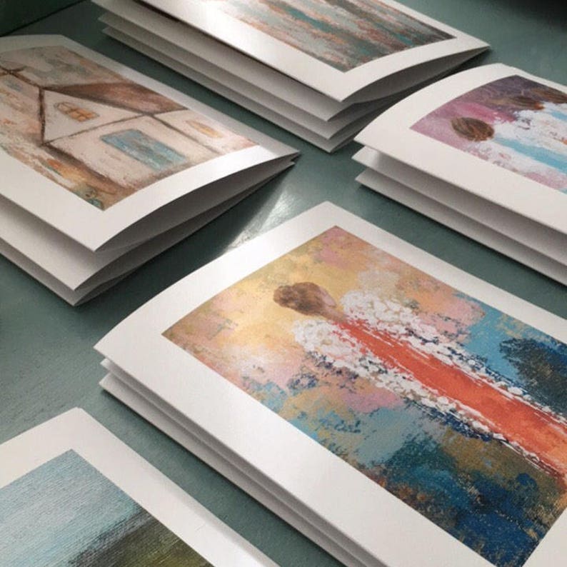 Set of 6 Abstract Angel Fine Art Note Cards - Etsy