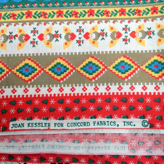 Joan Kessler Fabric/concord Fabrics Inc/cotton Red Blue White - Etsy