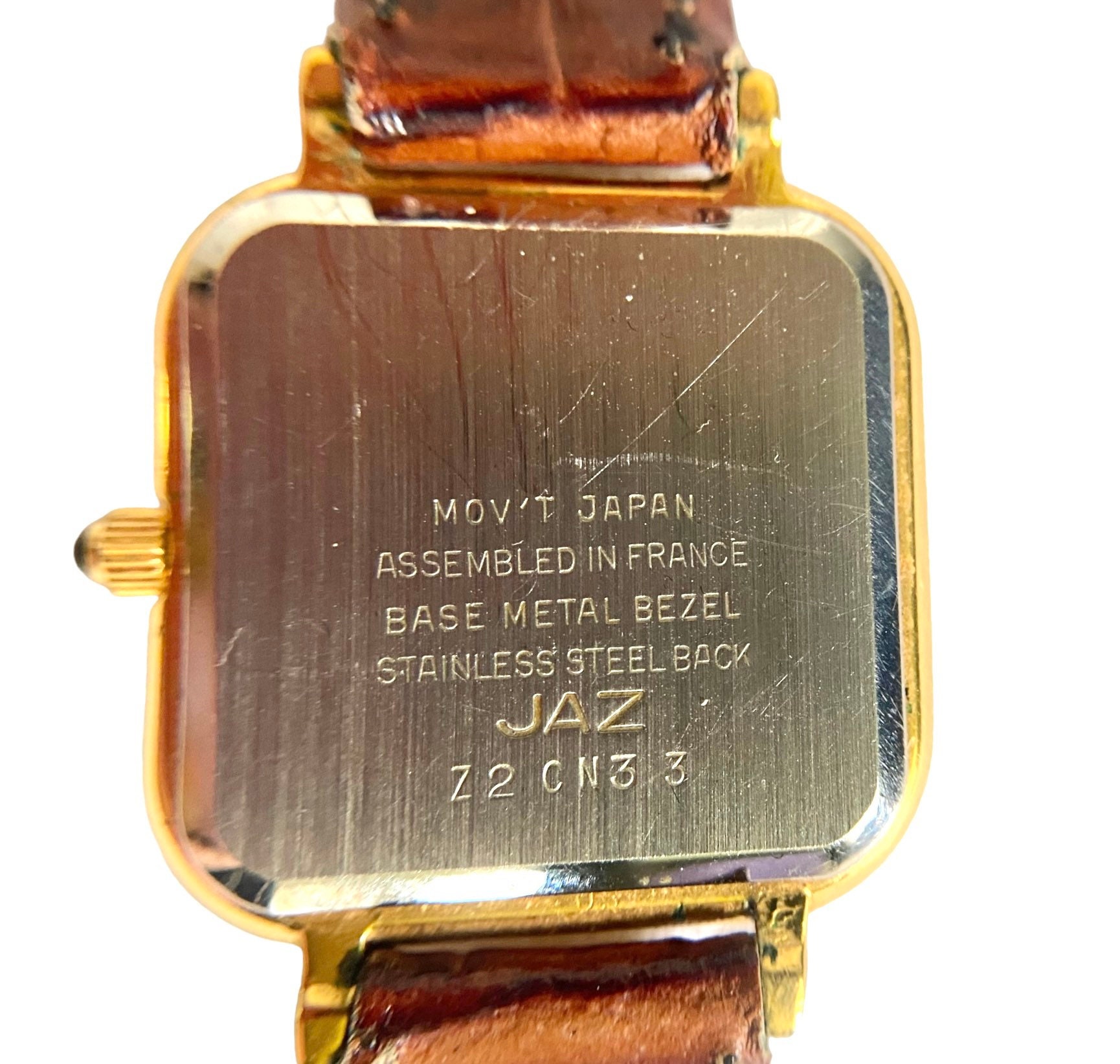 JAZ Paris Ladies Watch/square Face Gold Tone/90's Analog Quartz Working ...