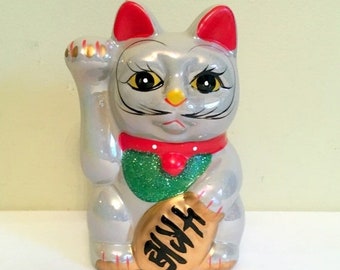 Chinese Cat Statue | Etsy