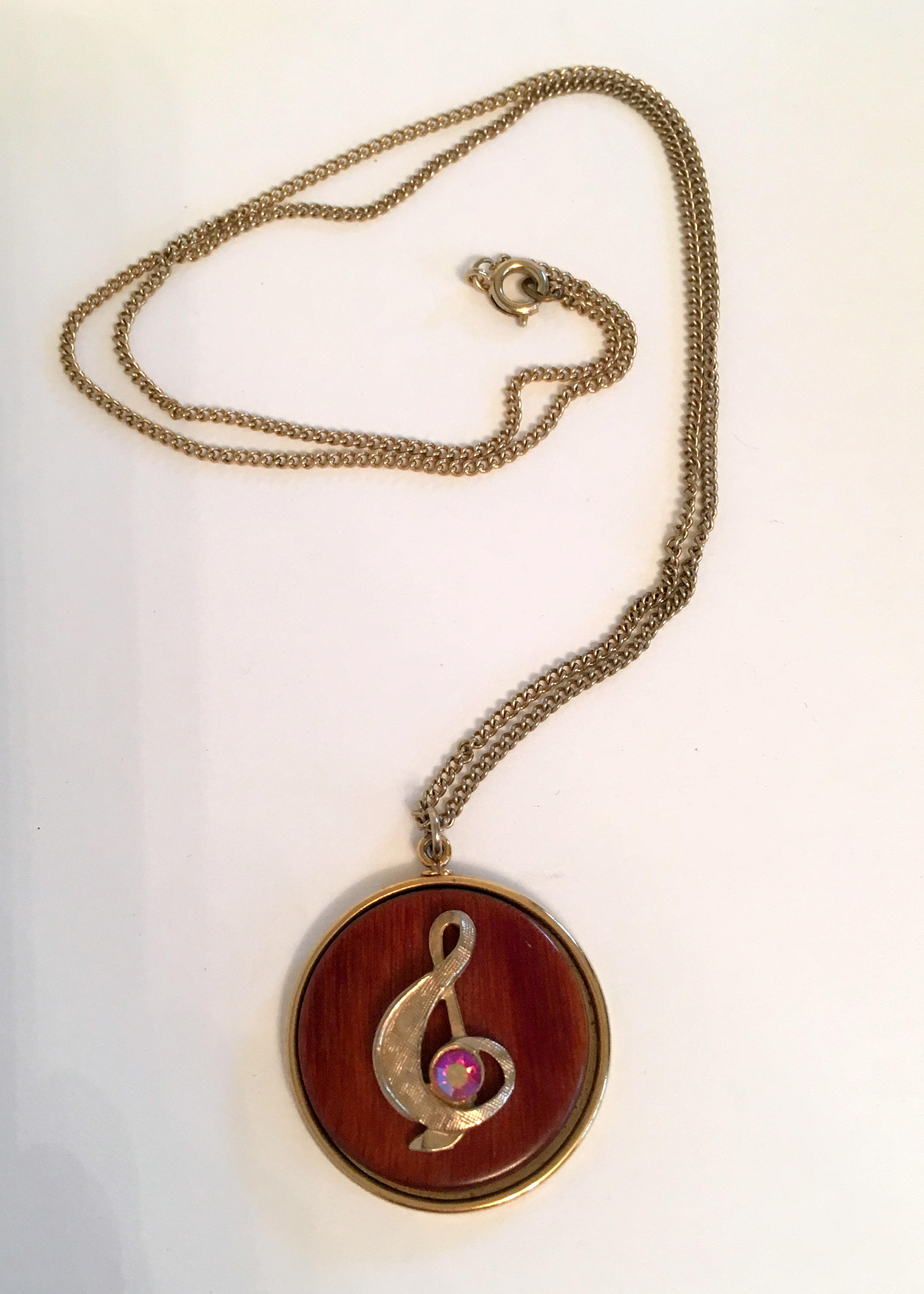 Avon Musical Chain/treble Clef Pendant/musical Pendant Chain/avon Music ...