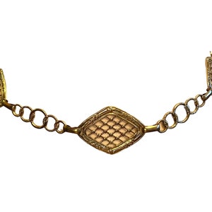Diamond Pattern Chain Link Belt/gold Tone Metallic Vintage Belt/36 ...