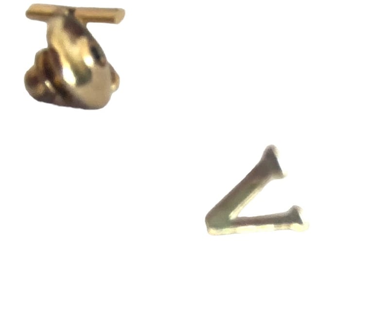 Vintage 14K Gold Letter V Tie Tack With Chain - Etsy
