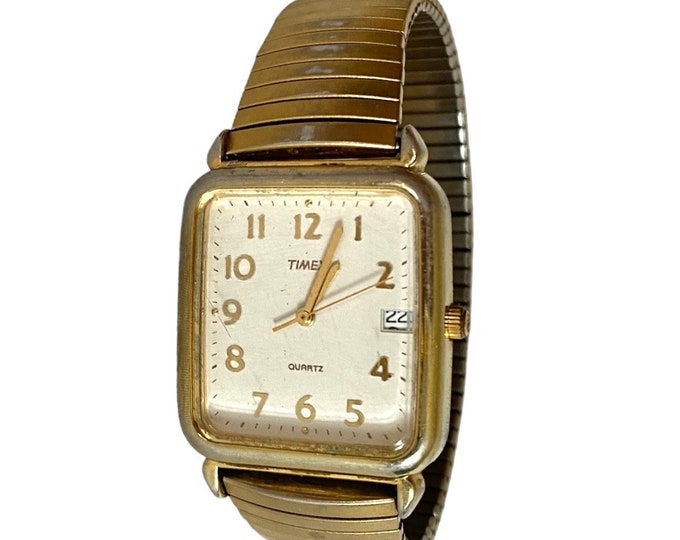 TIMEX Men's Tank Watch/gold Tone Case & Stretch Band/cr 2016 Cell ...