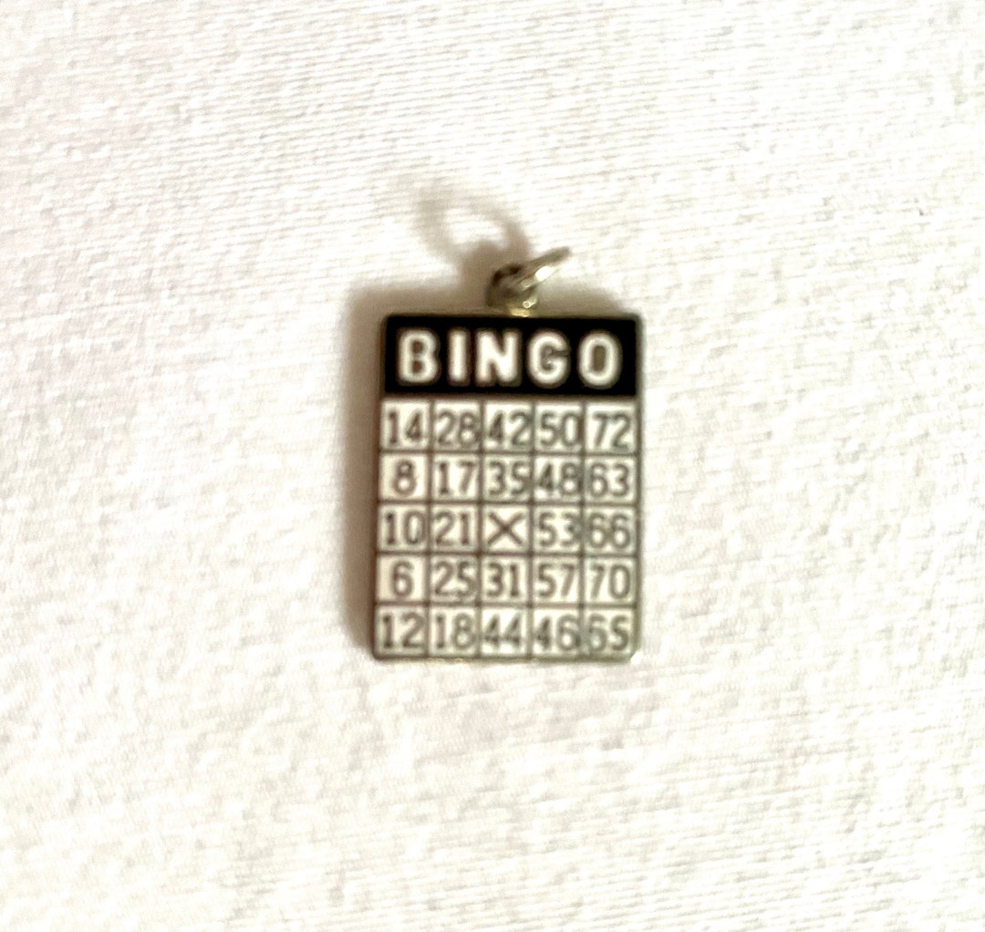 Metal Bingo Card Charm/silver Tone Bingo Pendant/bingo Card Charm/ .75 ...