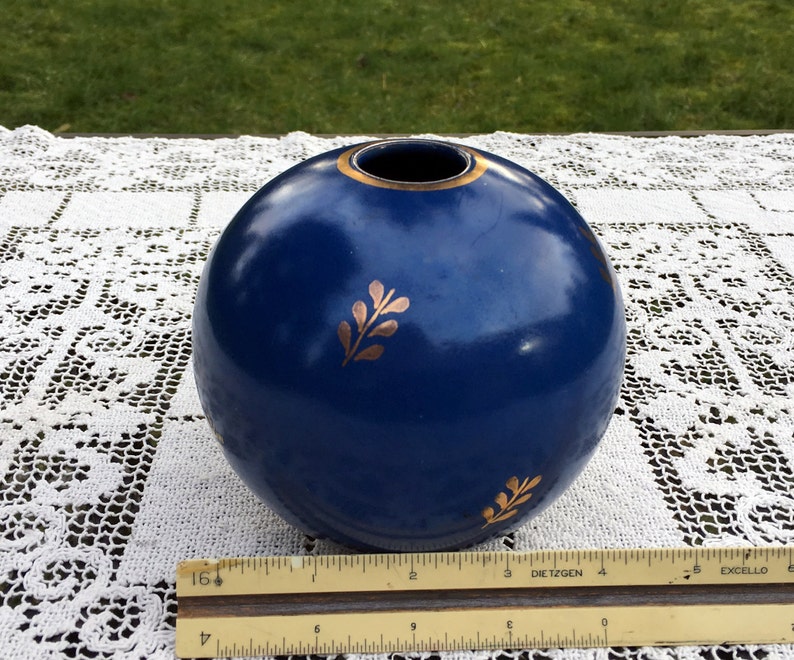 Nittsjo Swedish Vase/mid Century Pottery/cobalt Blue & - Etsy
