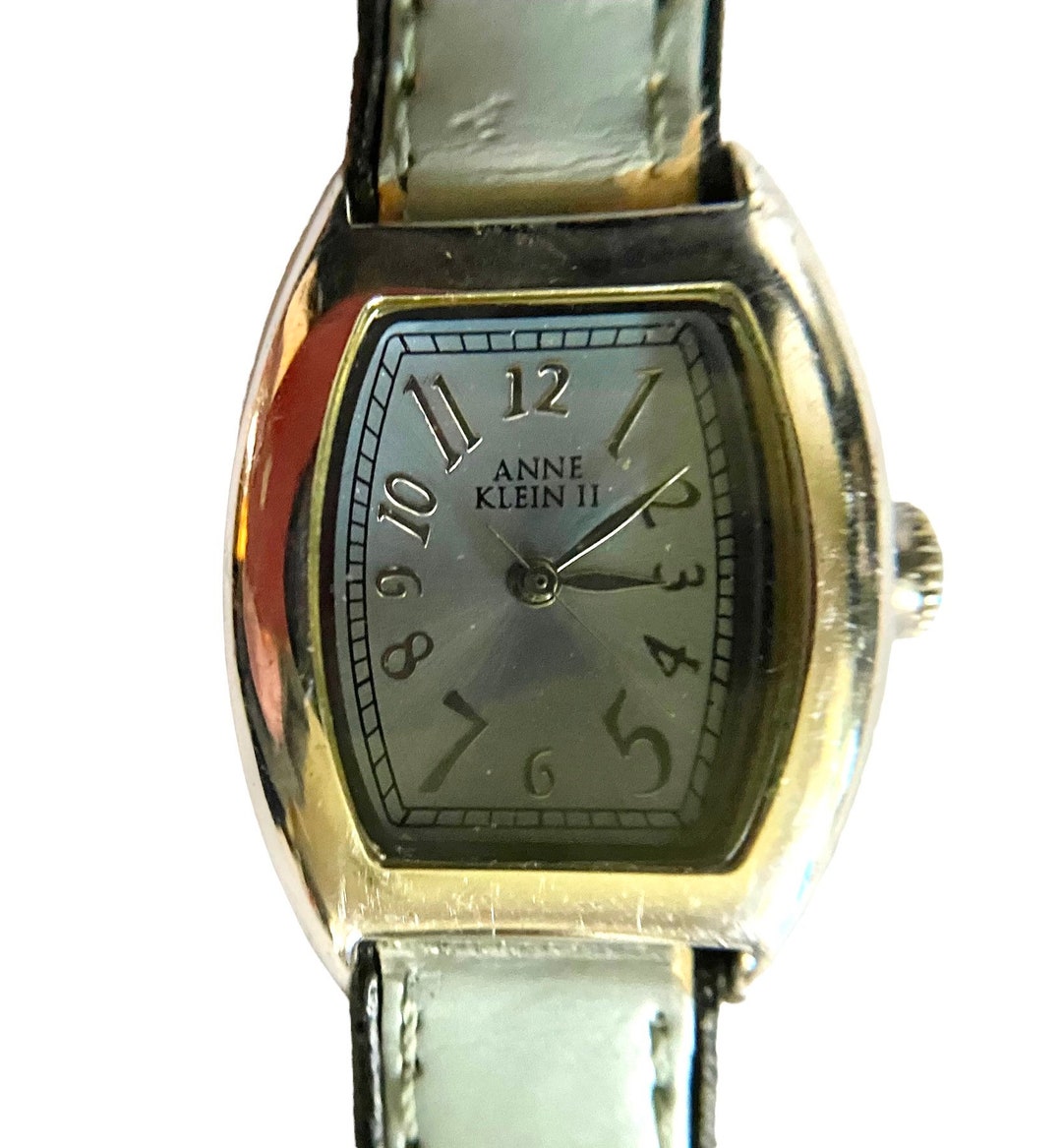 ANNE KLEIN II Ladies Watch/blue Face & Blue Leather Band/90's Thailand ...