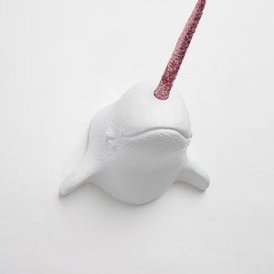 Narwhal Head Faux Taxidermy the Walley in White Rose - Etsy