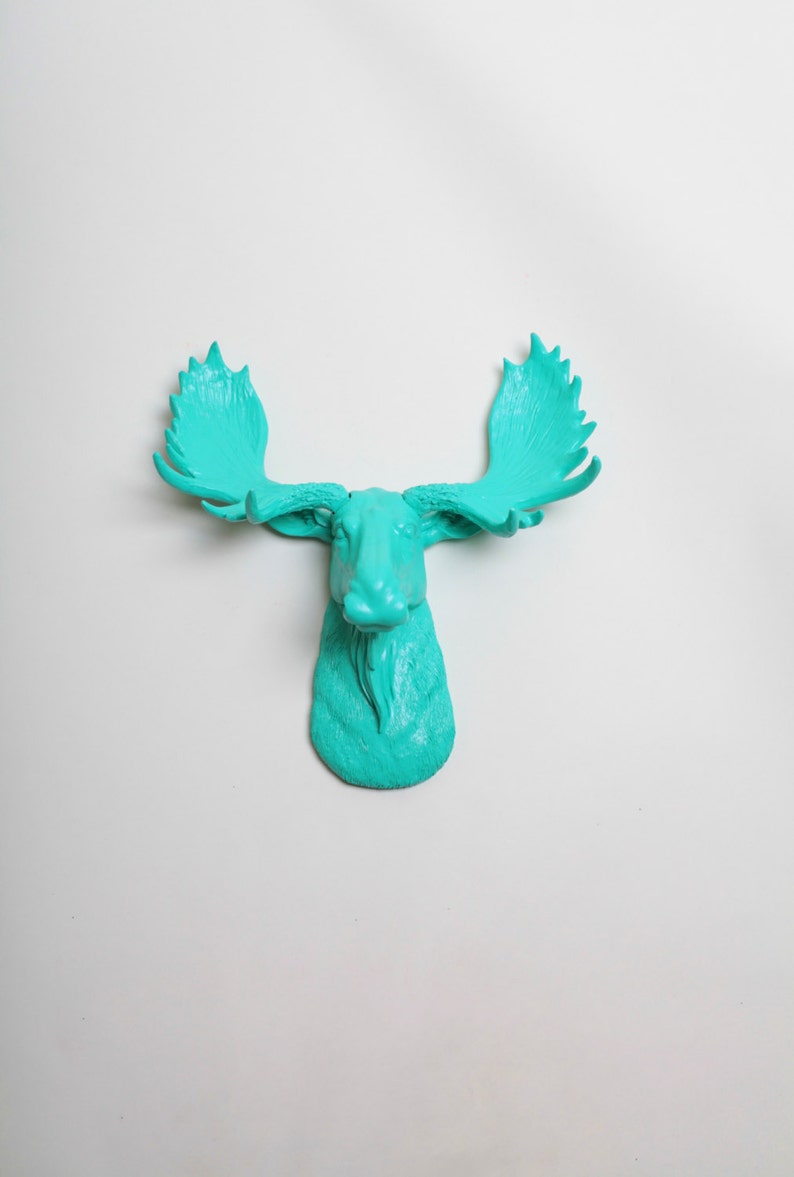 Fake Moose Head the MINI Tiffany Turquoise Resin Moose - Etsy