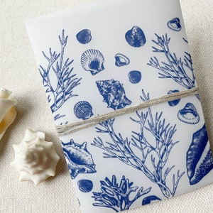 Beach Wedding Invitation Vellum Jacket | Seashell Vellum Wrap for 5x7 ...