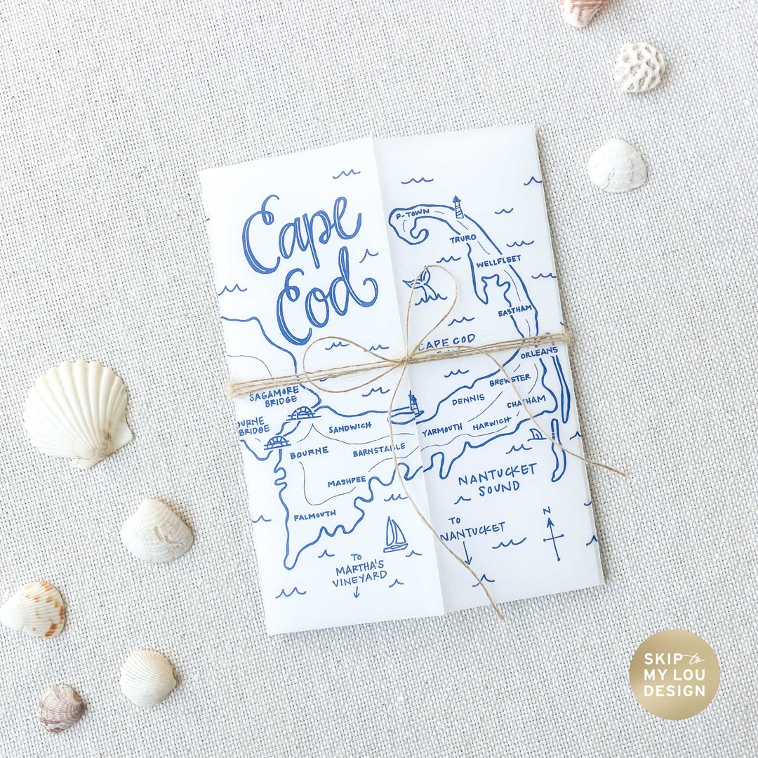 Cape Cod Wedding Invitation Vellum Jacket | Vellum Jacket 5x7 | Cape ...