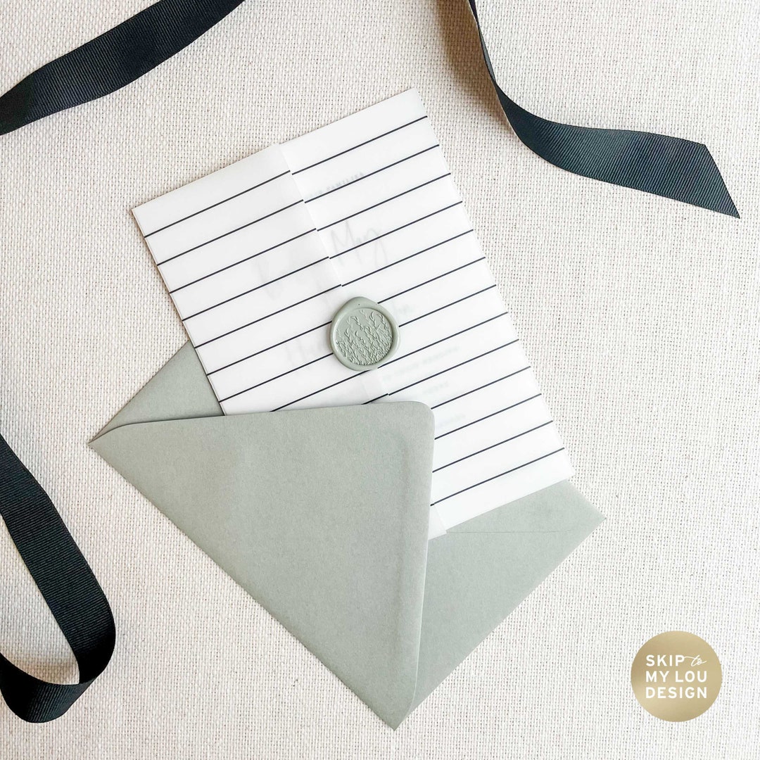 Striped Vellum Jacket for Invite | Vellum Jacket for 5x7 Invite ...