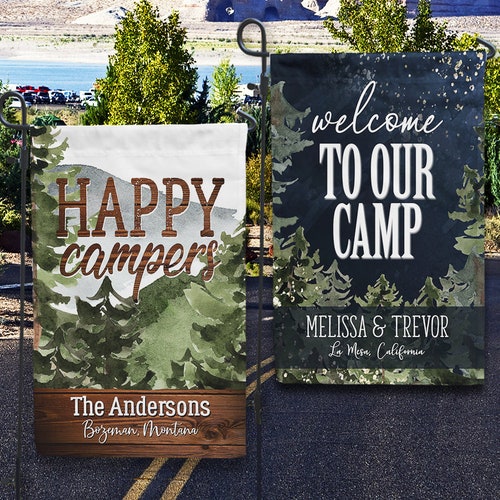 Personalized Camping Flag Flag for Camp Site RV Campsite - Etsy
