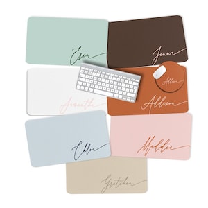 Boho Cursive Name With Swoosh Desk Pad, Personalized Desk Cushion Pad ...