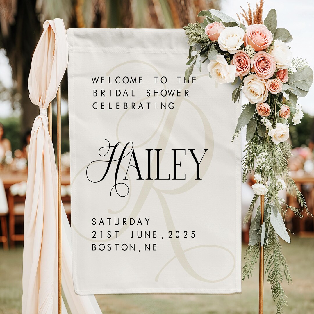Personalized Bridal Shower Flag, Bridal Decor, Bride Sign, Welcome ...