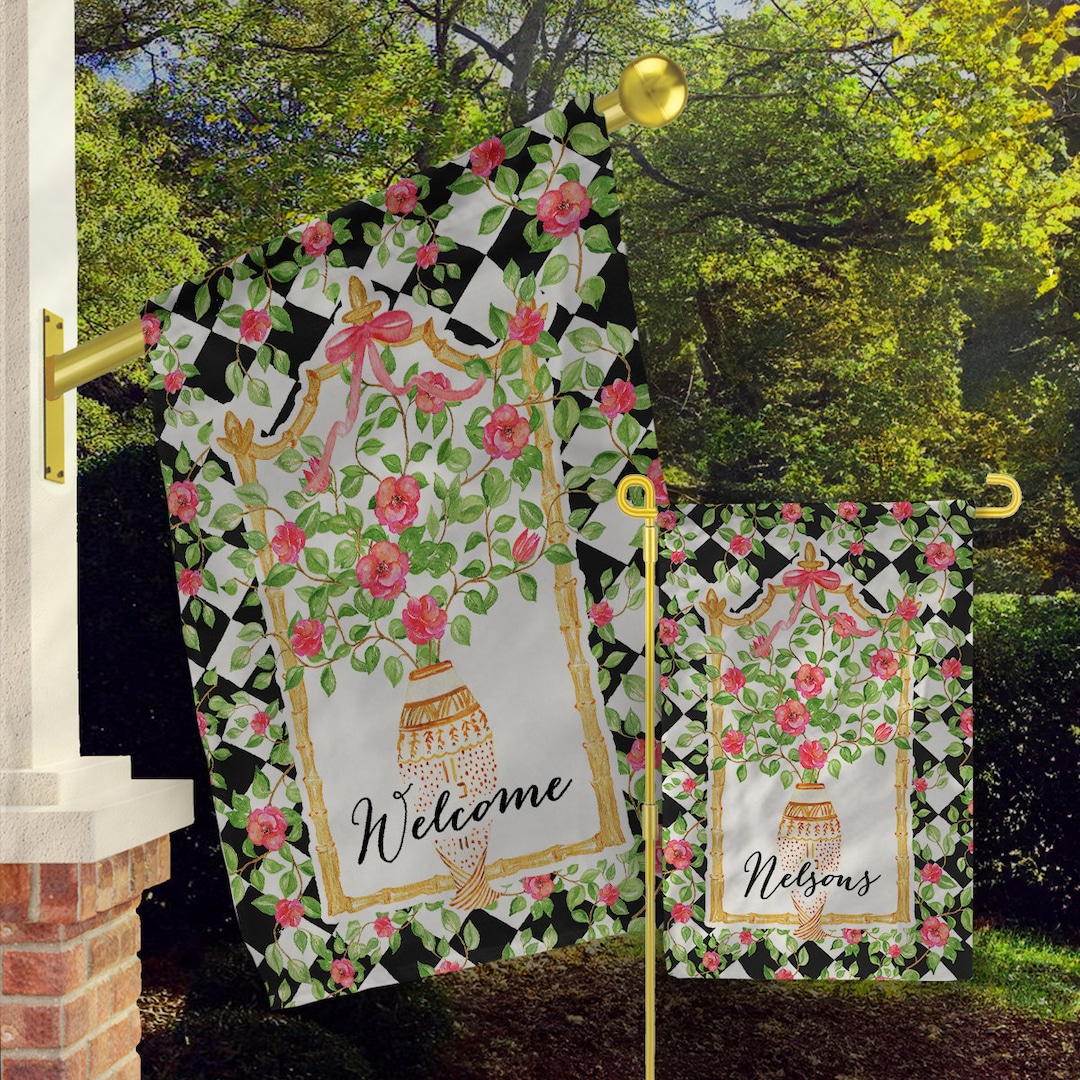 Personalized Flag, Monogram Garden Flags, Custom House Flag, Modern ...