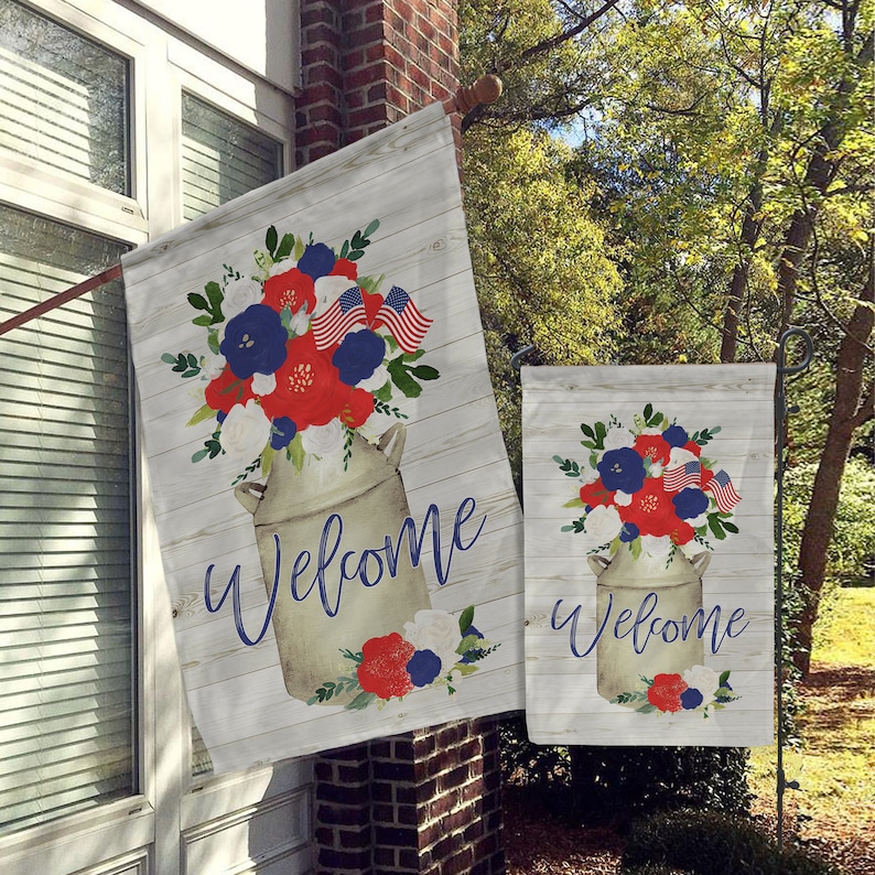 Welcome Garden Flag House Flag Garden Flags Porch Flags Etsy