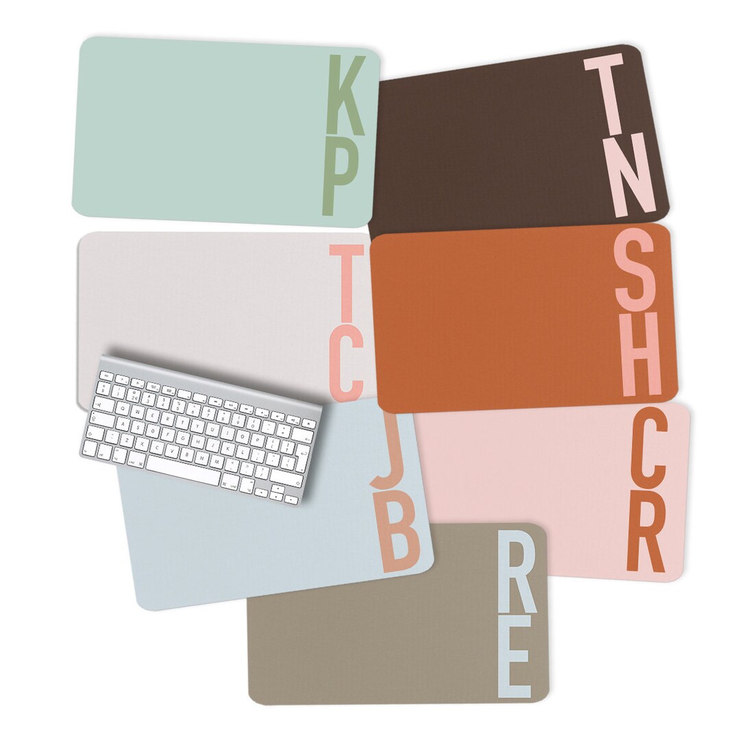 Custom Boho Large Initials Desk Pad, Personalized Desk Cushion Pad ...
