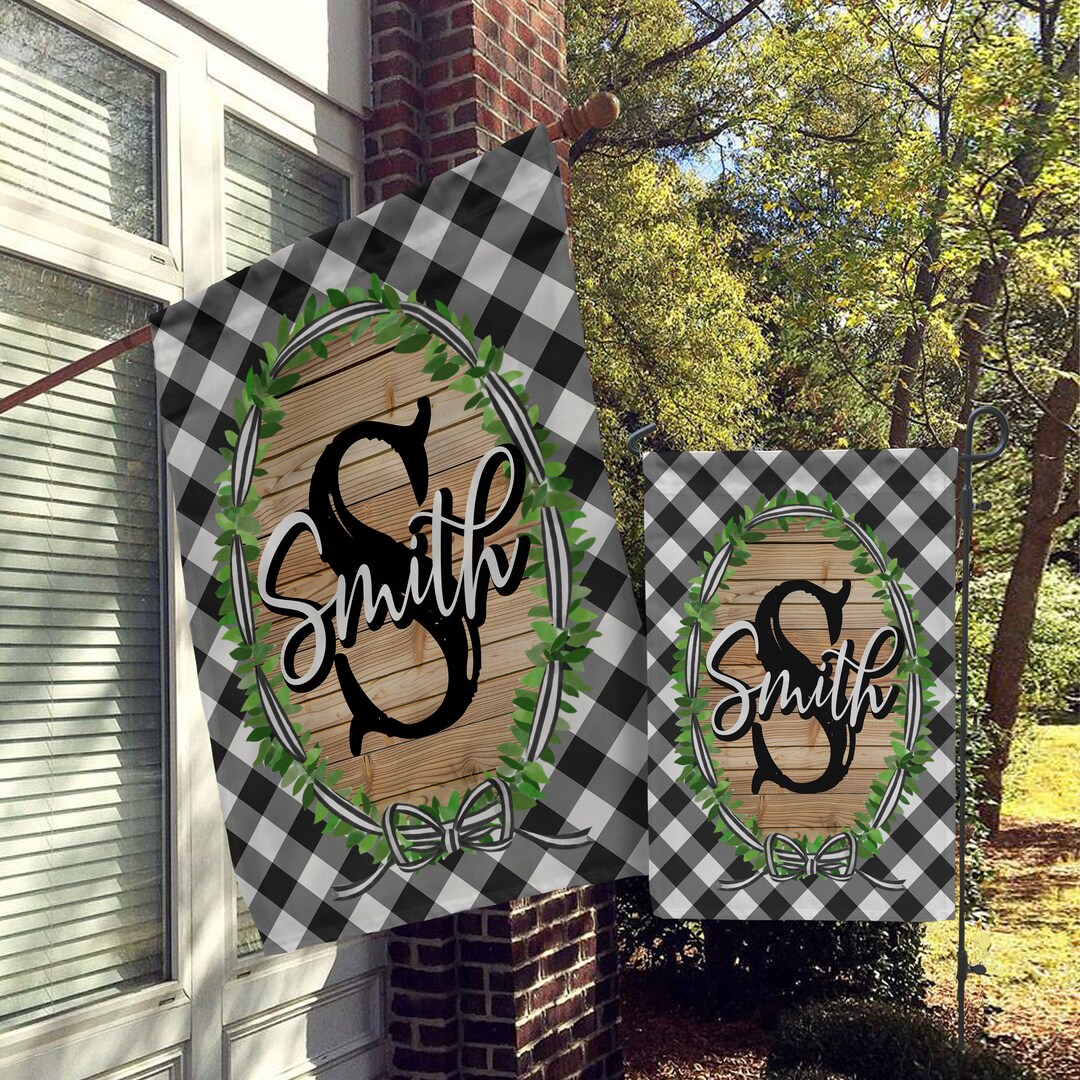 Personalized Flag, Custom House Flag, Monogrammed Garden Flag, Preppy ...